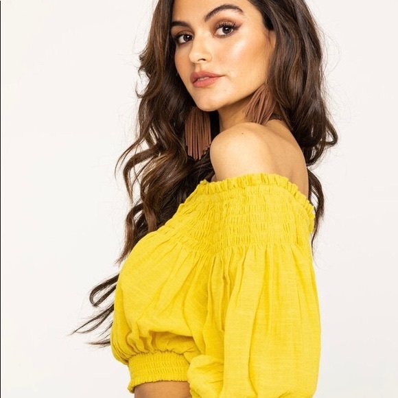 Free People | Tops | Nwt Dancing Til Dawn Crop In Citrus Honey | Poshmark